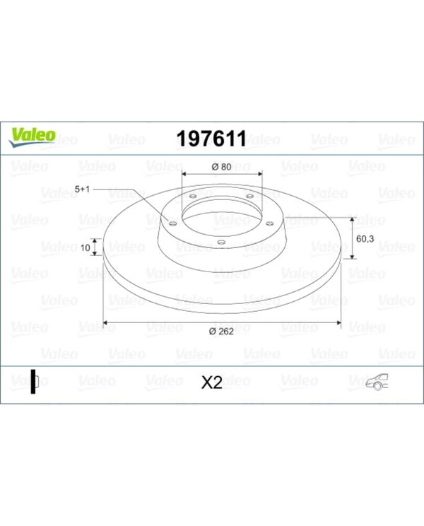 Bremsscheibe VALEO 197611 für Jeep Dodge Chrysler Compass Caliber ...